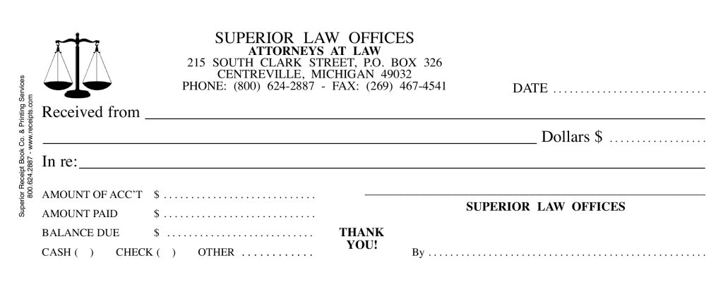 Receipt Professional Services – Attorney 4 | Superior Receipt Book ...