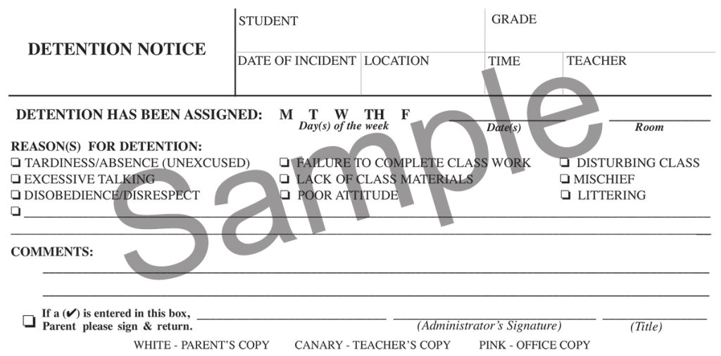 Detention Notice | Superior Receipt Book Company - 800-624-2887 ...