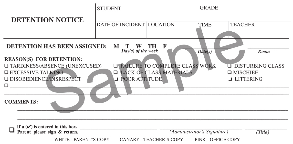 Detention Notice | Superior Receipt Book Company - 800-624-2887 ...